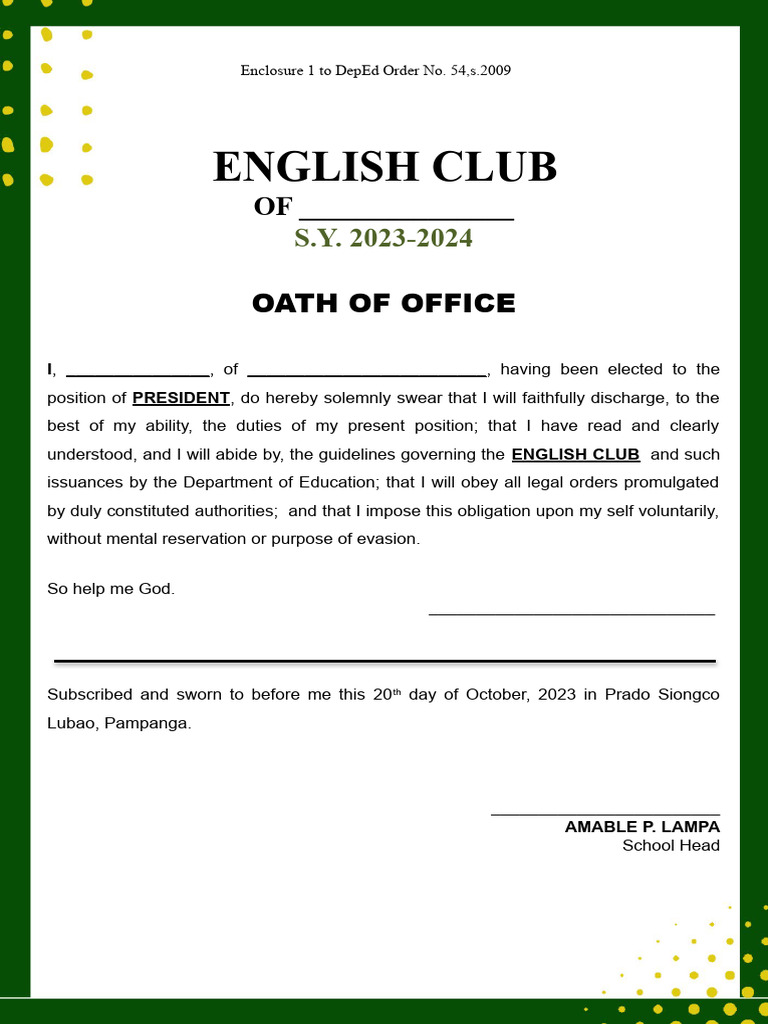 Oath of Office | PDF