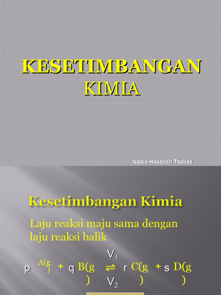 Materi Kesetimbangan Kimia Part 2 | PDF