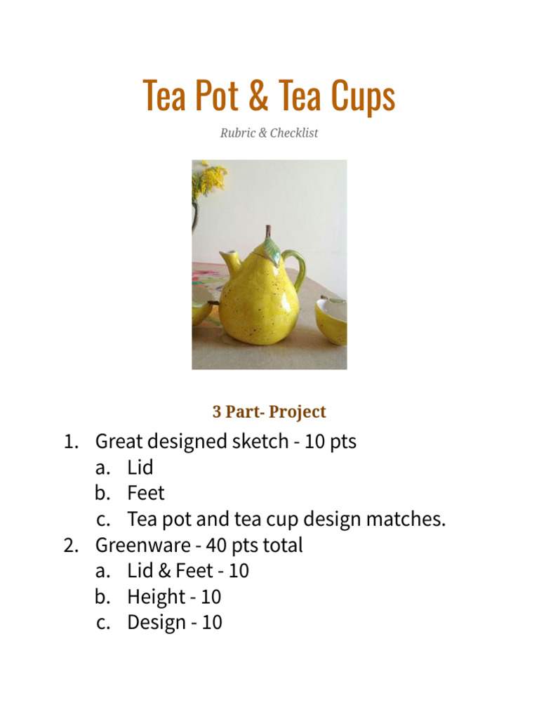 Tea Project Rubric & Checklist | PDF