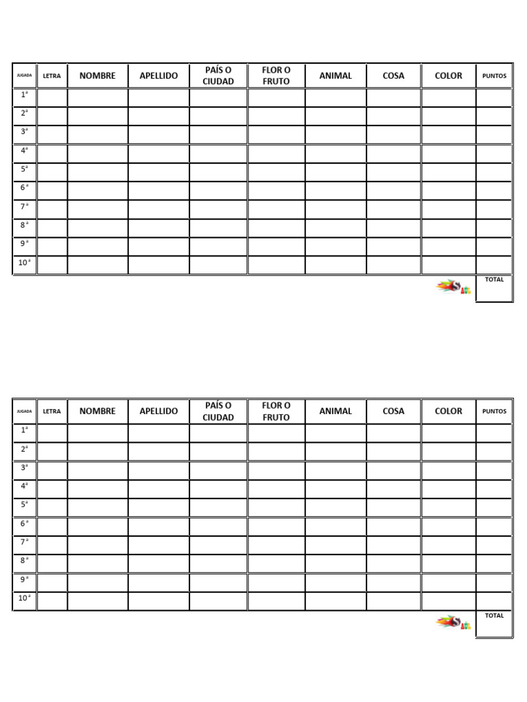 BASTA Juego FORMATO | PDF