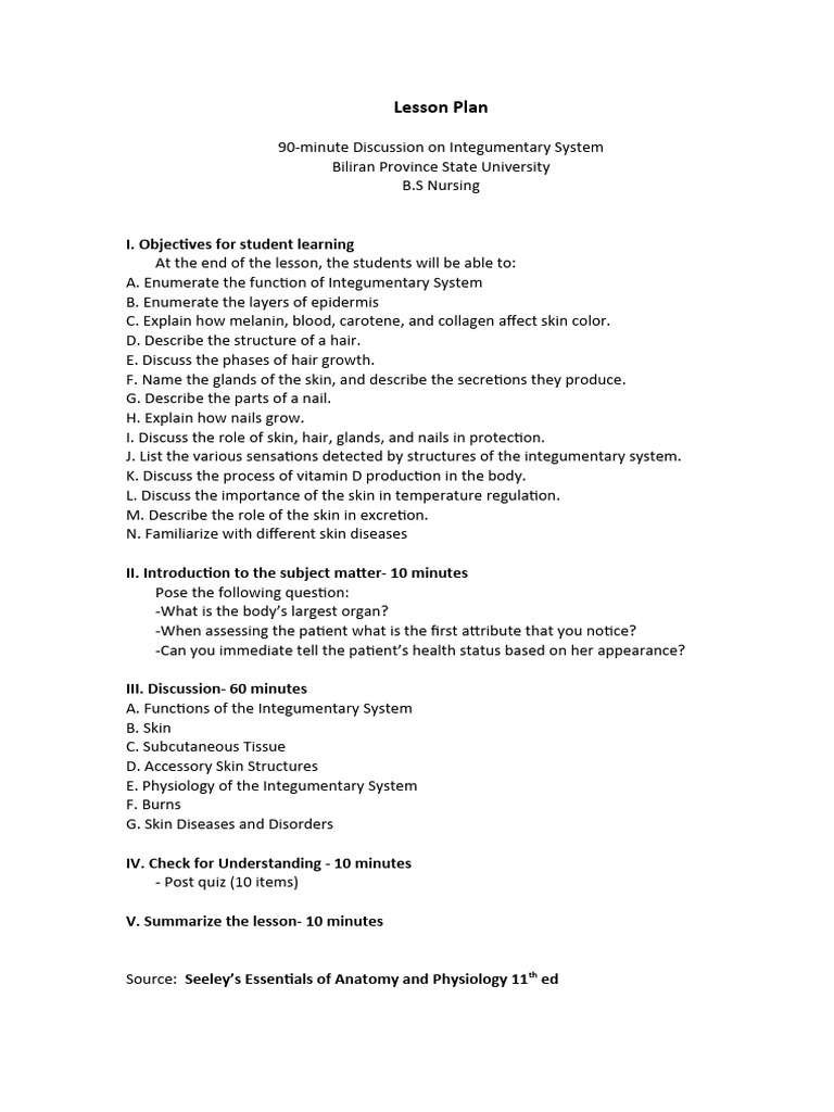Lesson Plan - Nursing | PDF