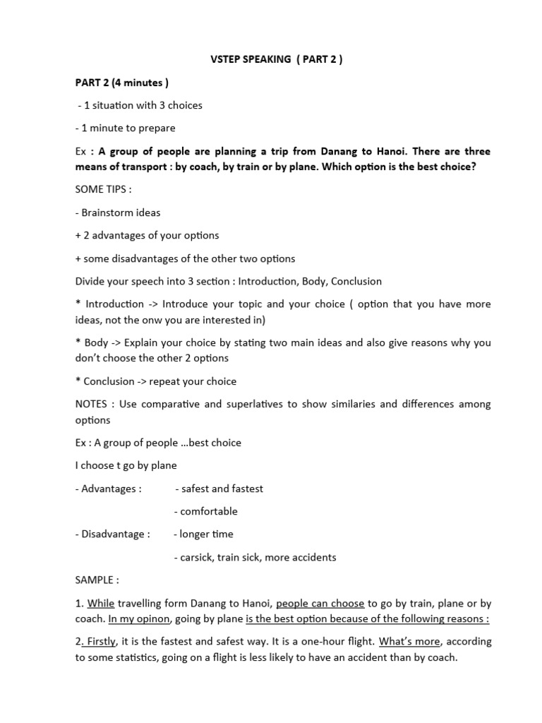 Vstep. Speaking. Part 2 | PDF