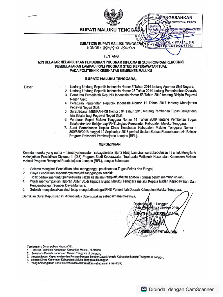 SK Izin Belajar | PDF