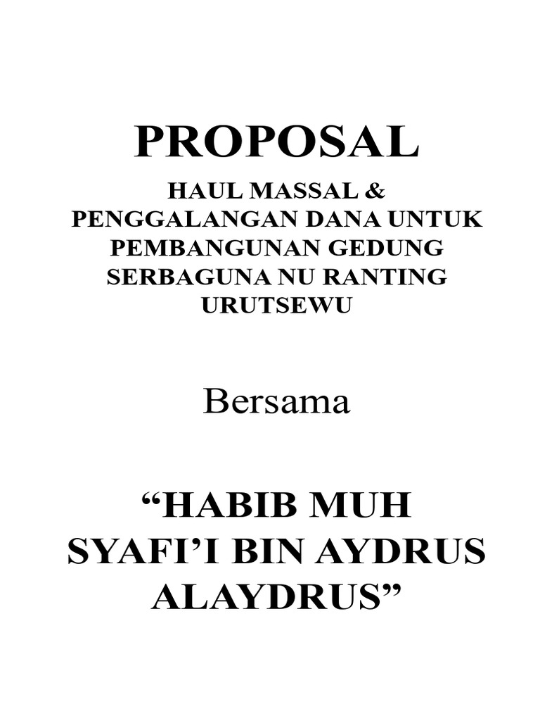 Proposal Haul Massal & Pembangunan Gedung Serbaguna Nu-1 | PDF