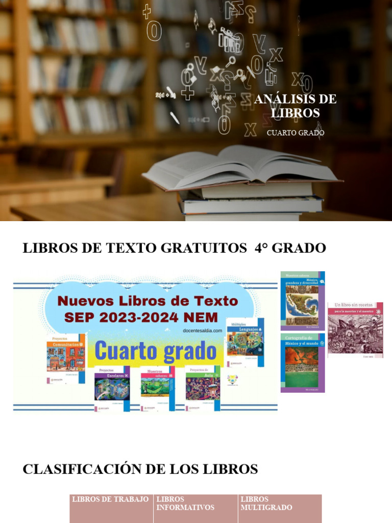 ANÁLISIS DE LIBROS 4° GRADO | PDF