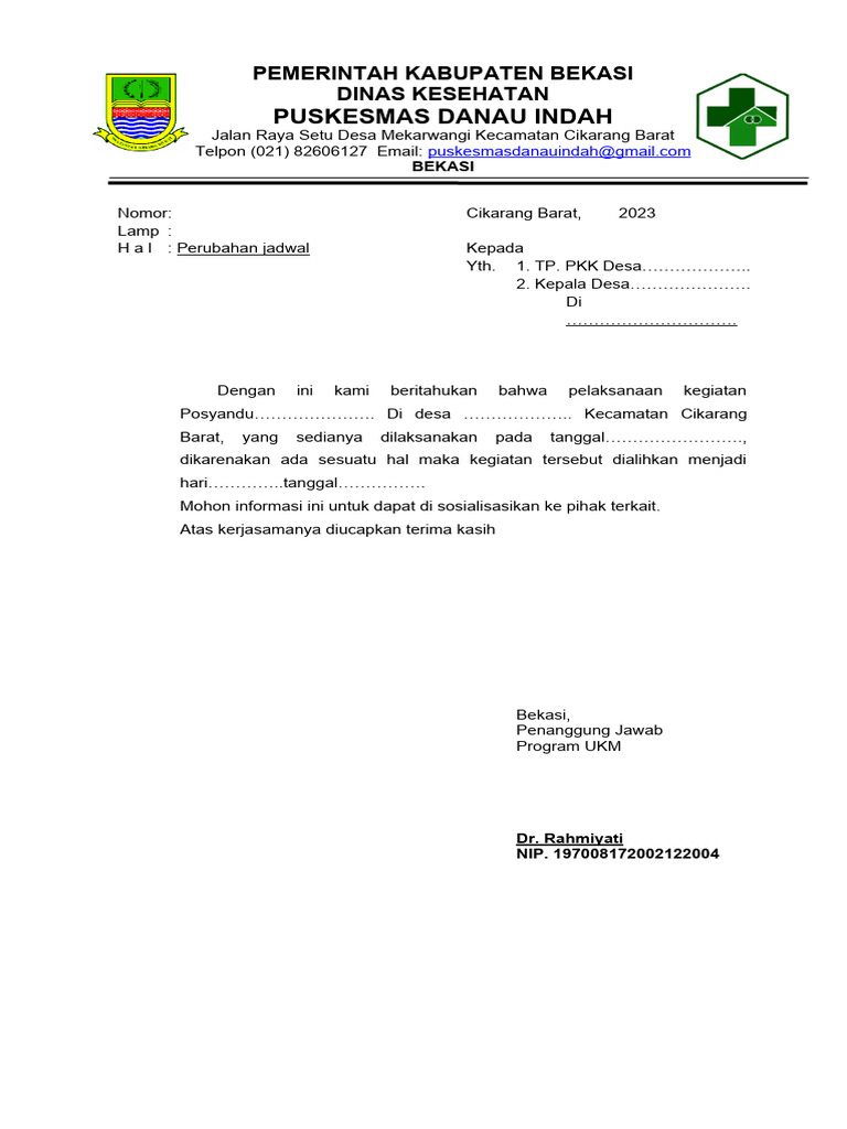 2.2.1.3 Surat-Pemberitahuan-Perubahan-Jadwal | PDF