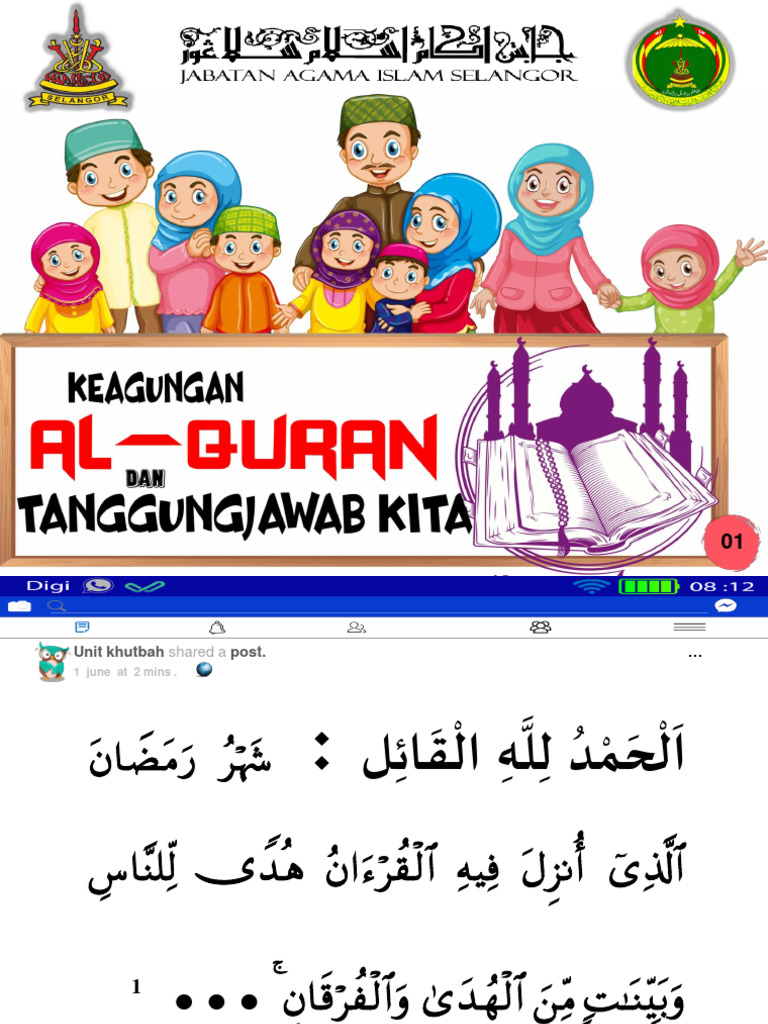 Selangor, Khutbah Jumaat 01.06.2018 (Multimedia) Keagungan Al-Quran Dan Tanggungjawab Kita | PDF