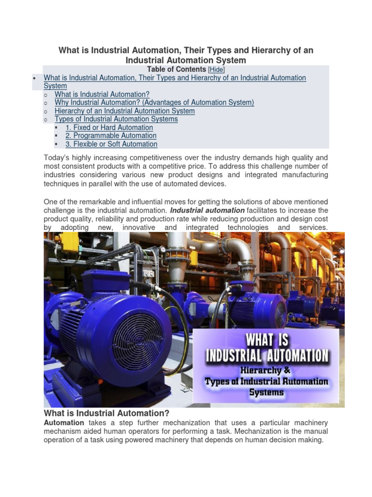 What Is Industrial Automation | PDF | Automation | Programmable Logic Controller