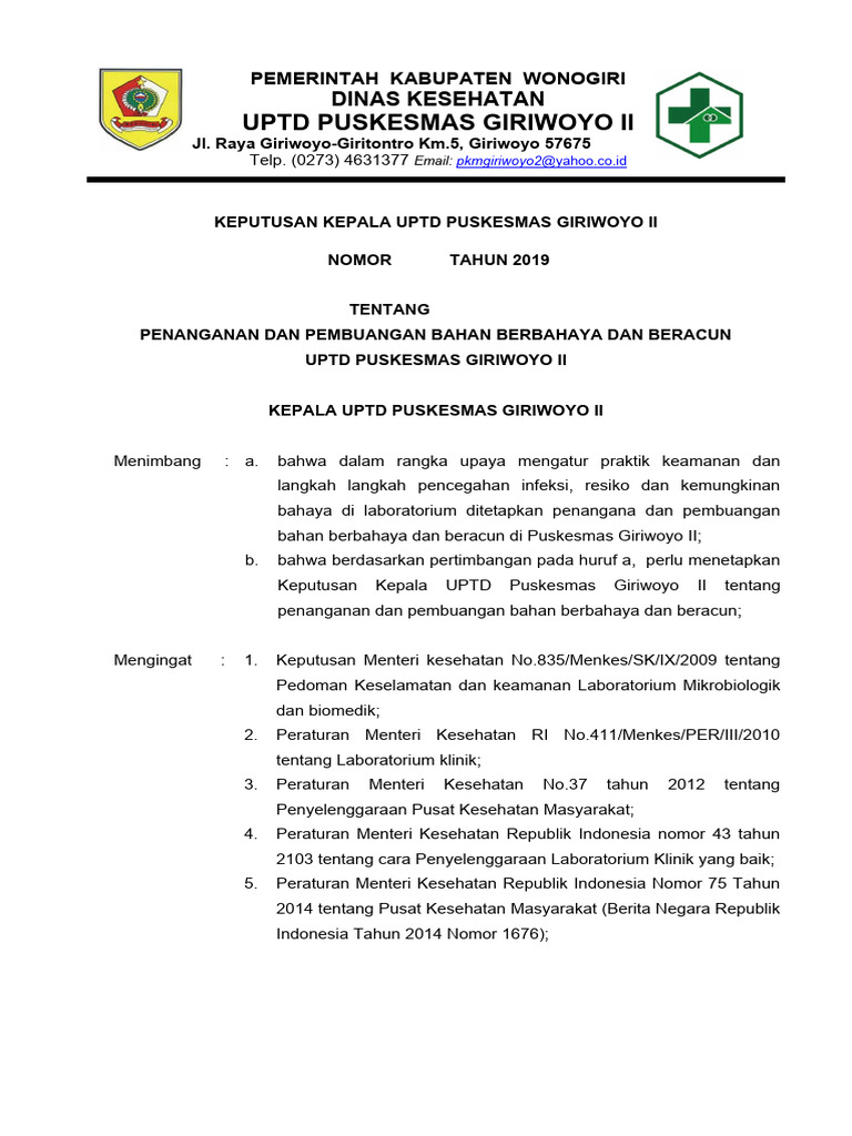 8.1.8.4.SK Penanganan Dan Pembuangan B3 | PDF