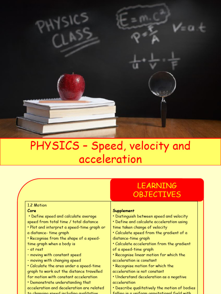 Physics 2 Speed Velocity And Acceleration Pdf Acceleration Speed