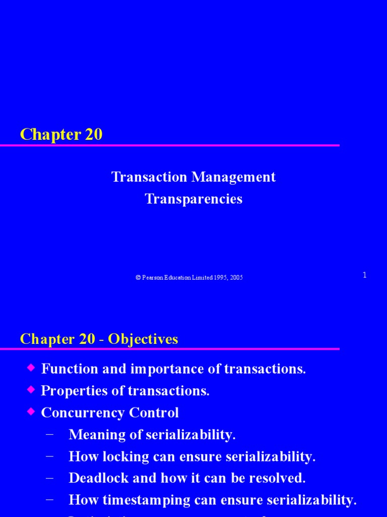 DBS Connolly 2004 Slides20 Transaction Management | PDF | Database Transaction | Databases