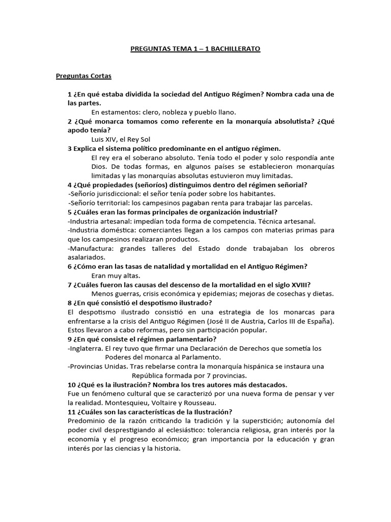 Antiguo Régimen y Revoluciones Liberales | PDF | Primer imperio francés ...