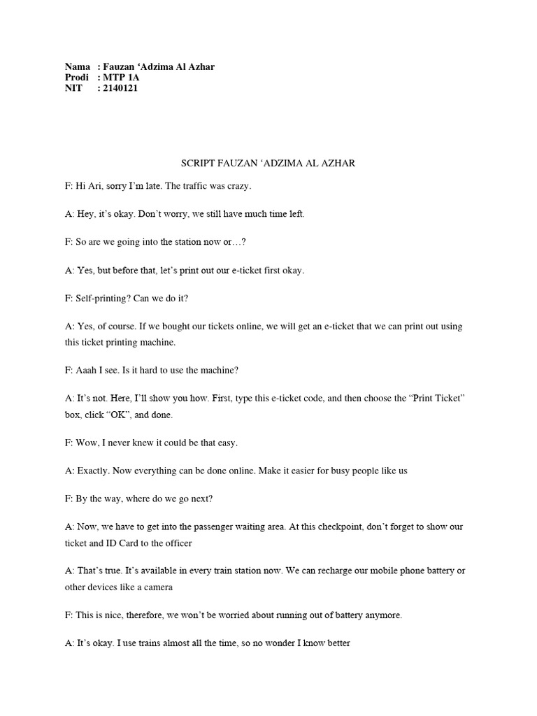 Script Inggris Giving Apologize | PDF