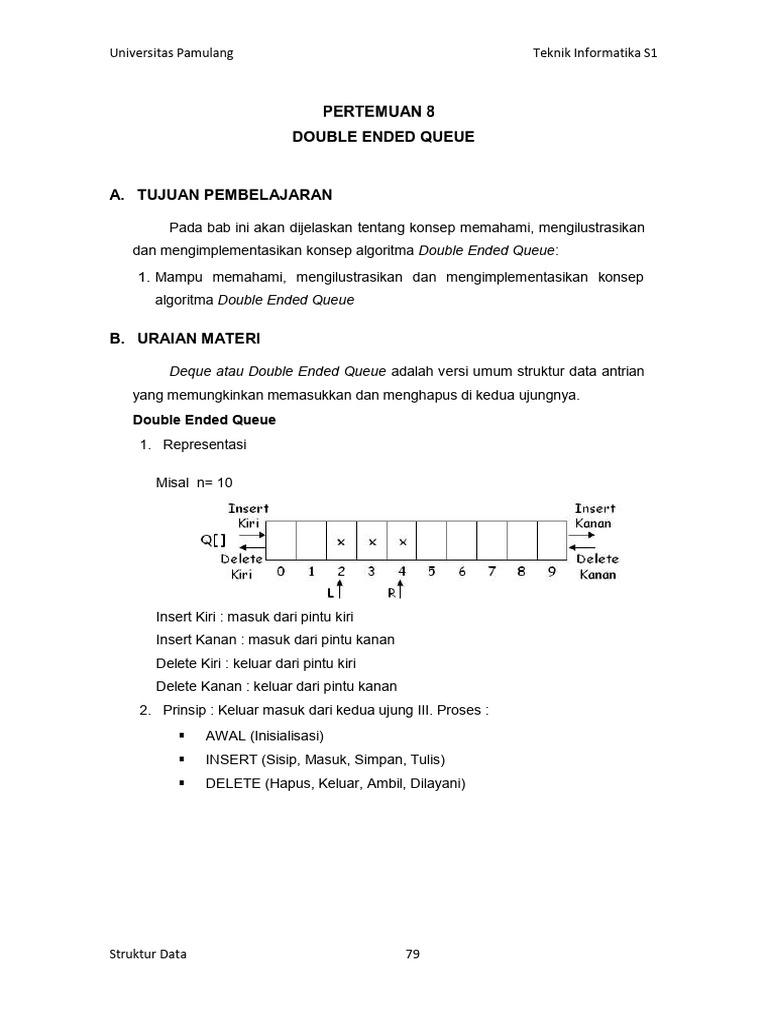 Pertemuan 8 - Double Ended Queue | PDF