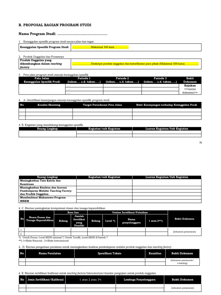Panduan - CF - 2024 - Template Prodi | PDF