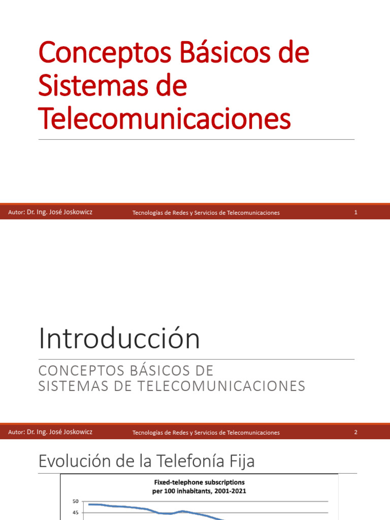 Presentación Conceptos Básicos de redes de telecomunicaciones | PDF