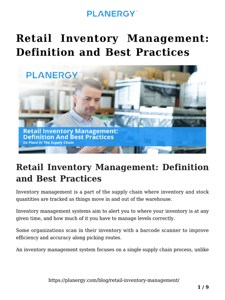 Retail Inventory Management | PDF