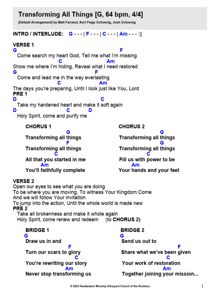 Transforming All Things - G | PDF