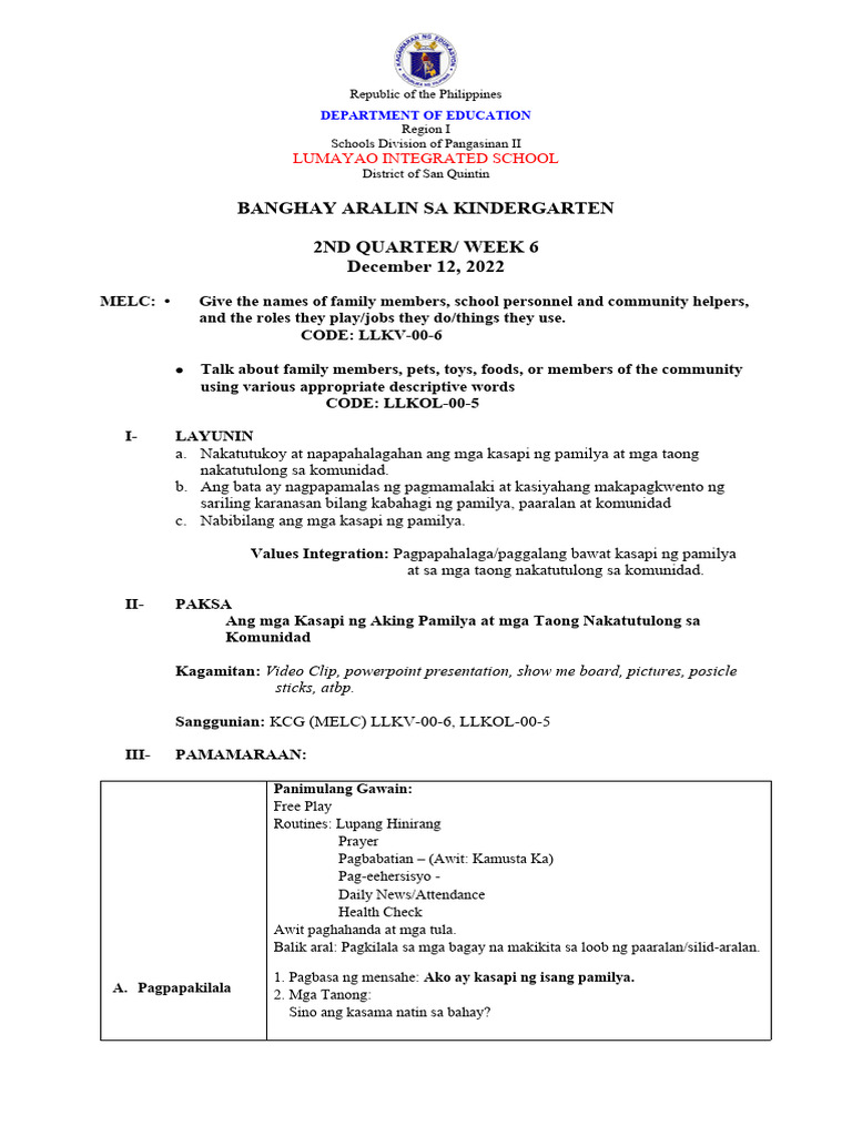 KINDER-Q2 - Week6 | PDF