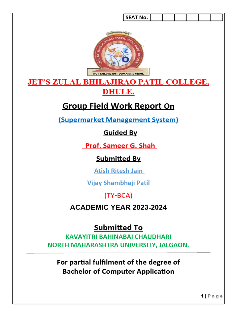 Supermarket Management System Filedwork | PDF