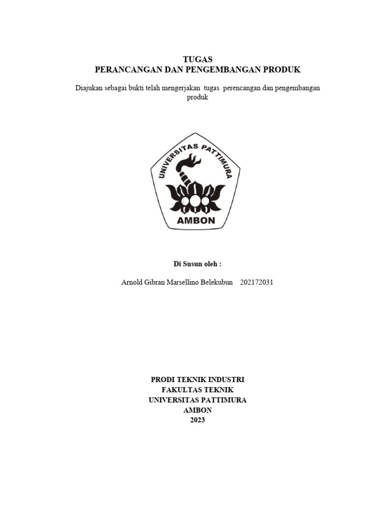Tugas Perancangan Dan Pengembangan Produk | PDF