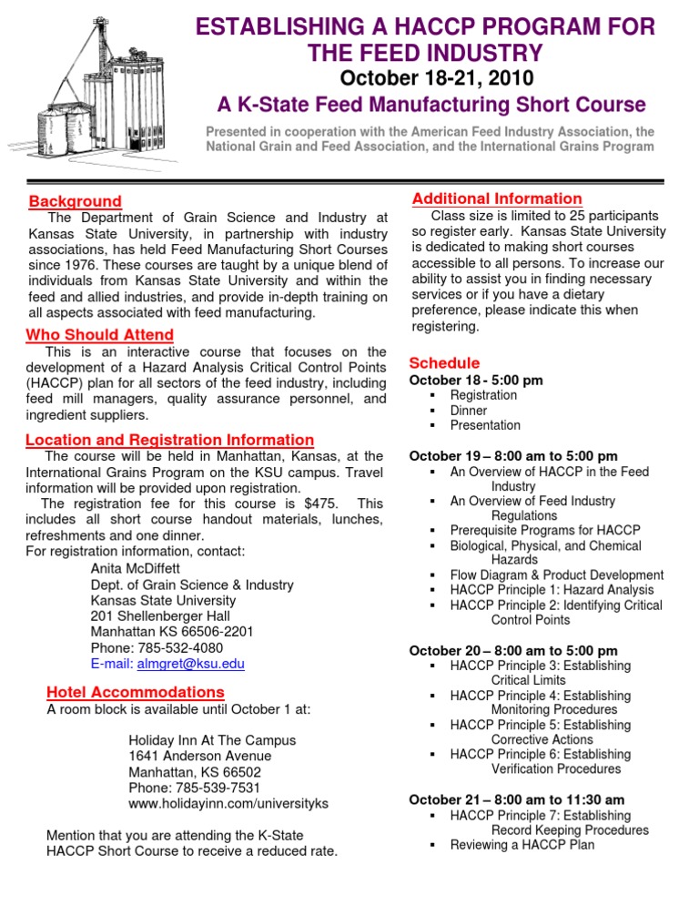 HACCP Program Course for Feed Industry | PDF | Hazard Analysis And ...