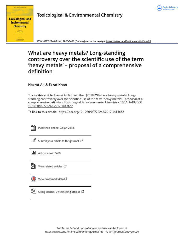 What Are Heavy Metals Long Standing Controversy Over The Scientific Use ...