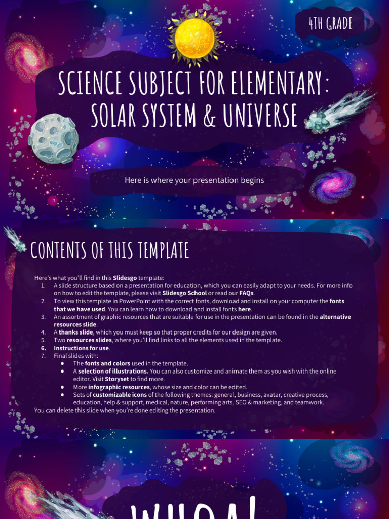 Science Subject For Elementary - 4th Grade - Solar System & Universe | PDF