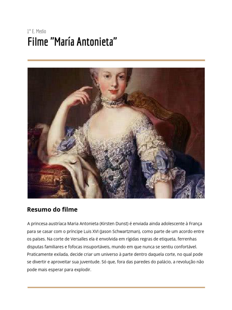 Informe de Maria Antonieta | PDF