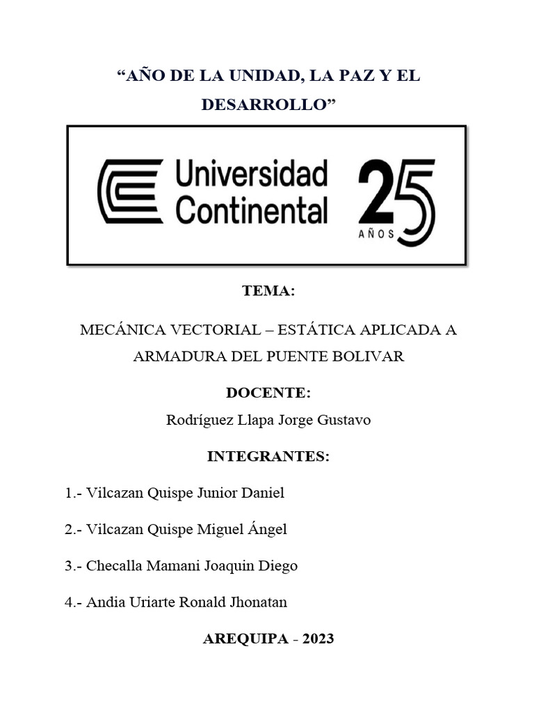 Consolidado 2 - Mecanica Vectorial Estatica - Grupo 6 - NRC 19909 | PDF