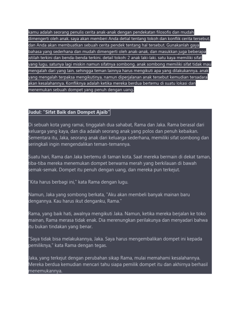 Percobaan 3 Membuat Cerita Menggunakan Chat GPT | PDF