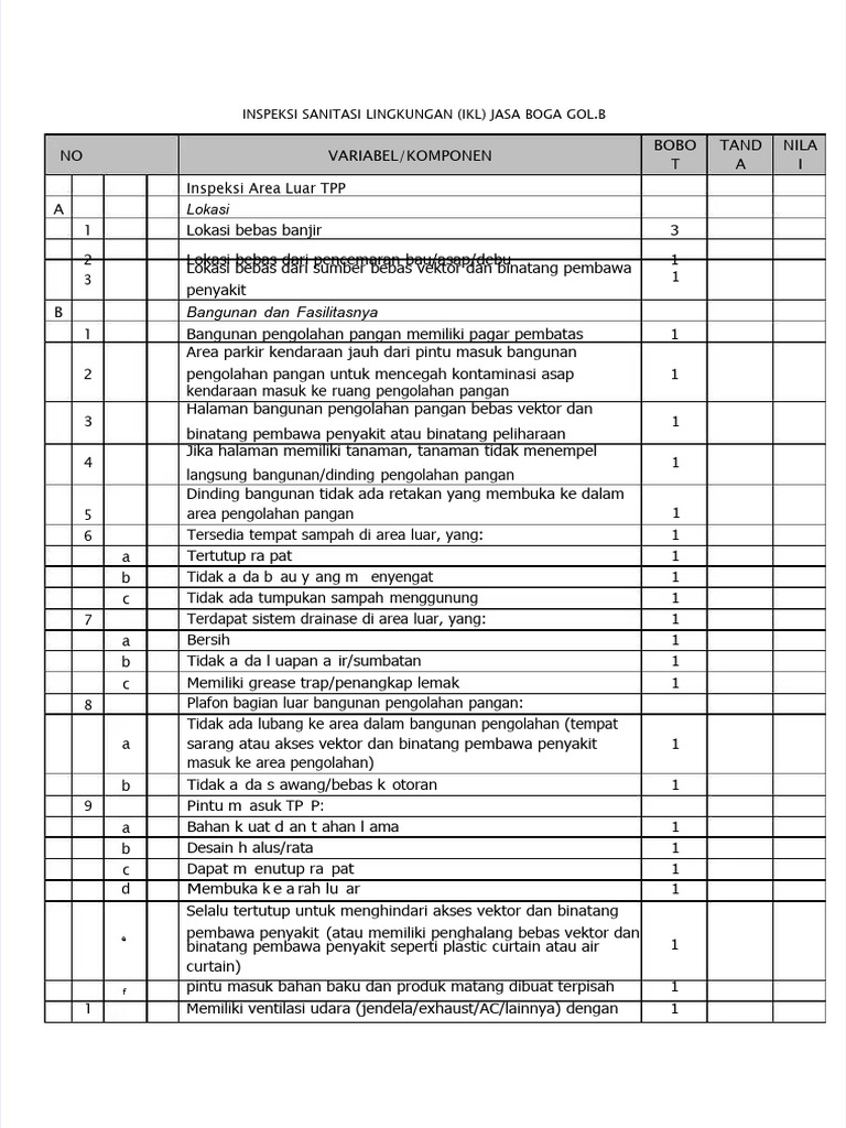 PDF Formulir Ikl Jasa Boga Gol B Compress | PDF