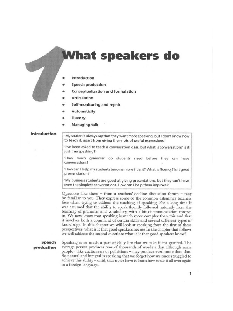 Speaking elements | PDF