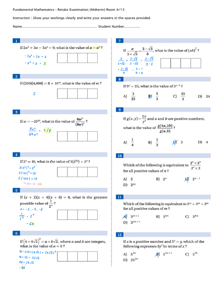 FunMath-RetakeExam413 | PDF