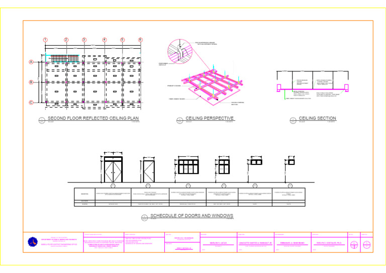 Second Floor Reflected Ceiling Plan Ceiling Perspective Ceiling Section ...