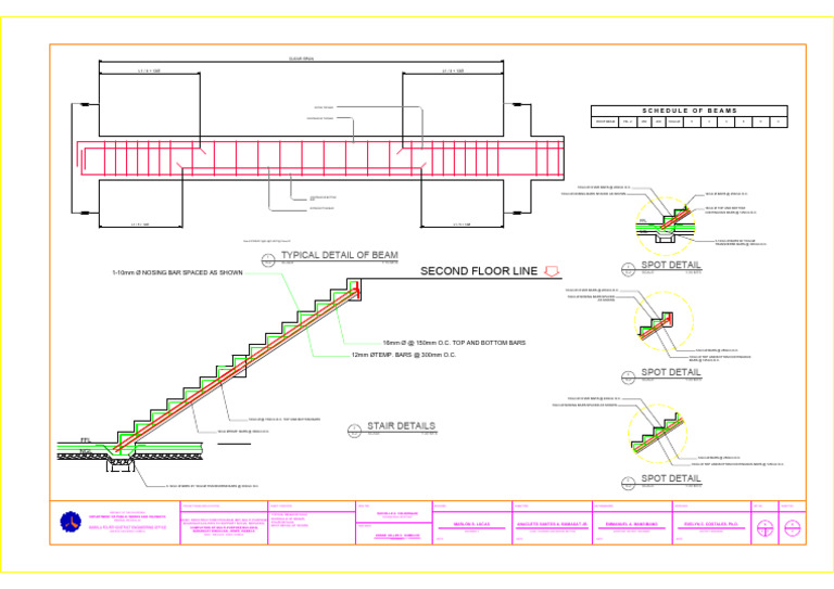 Second Floor Line: Typical Detail of Beam Spot Detail | PDF