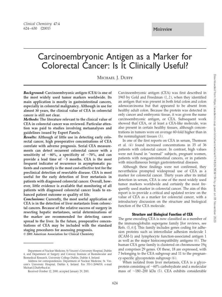 CEA Clinic | PDF | Colorectal Cancer | Cancer