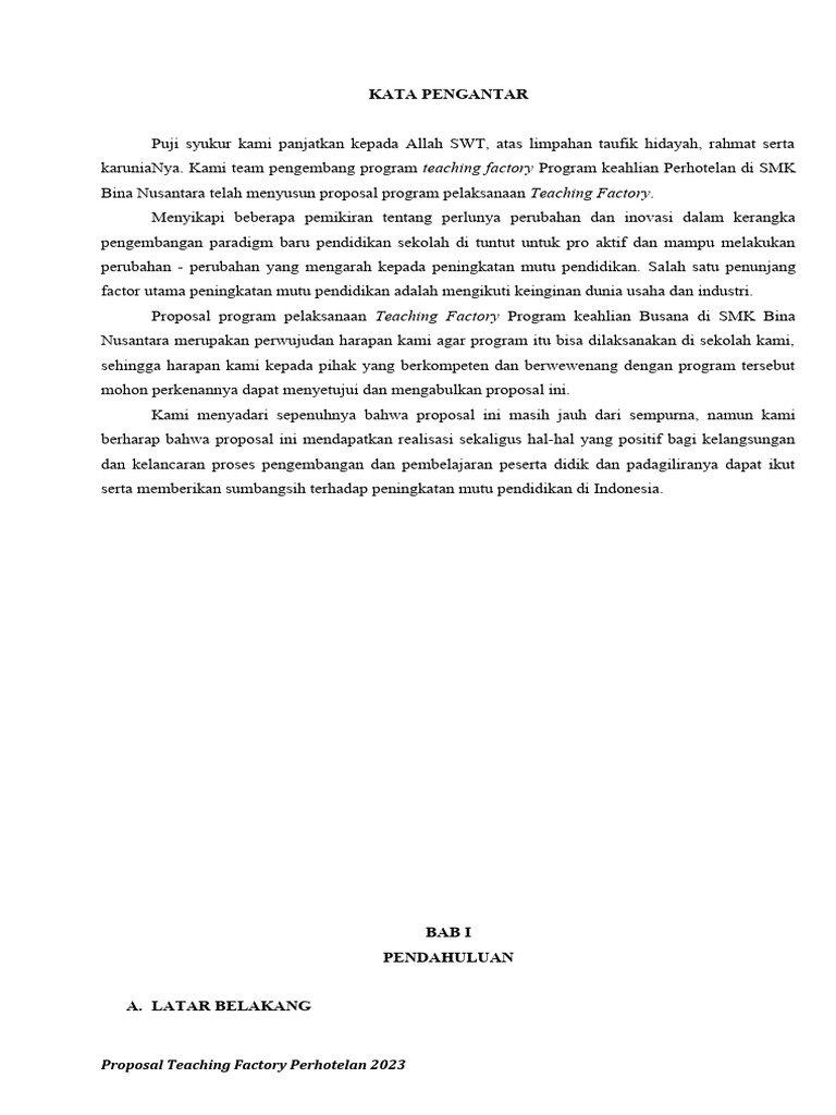 Proposal Tefa PH Loundry 1 | PDF