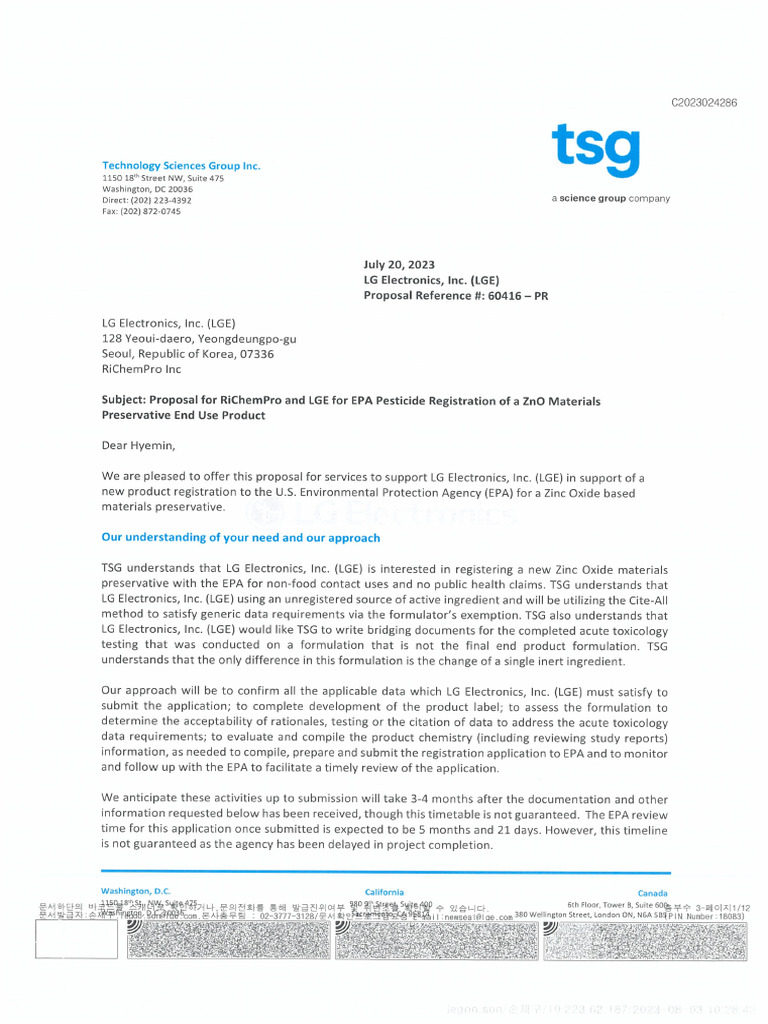 MSA Proposal 230803LGE | PDF