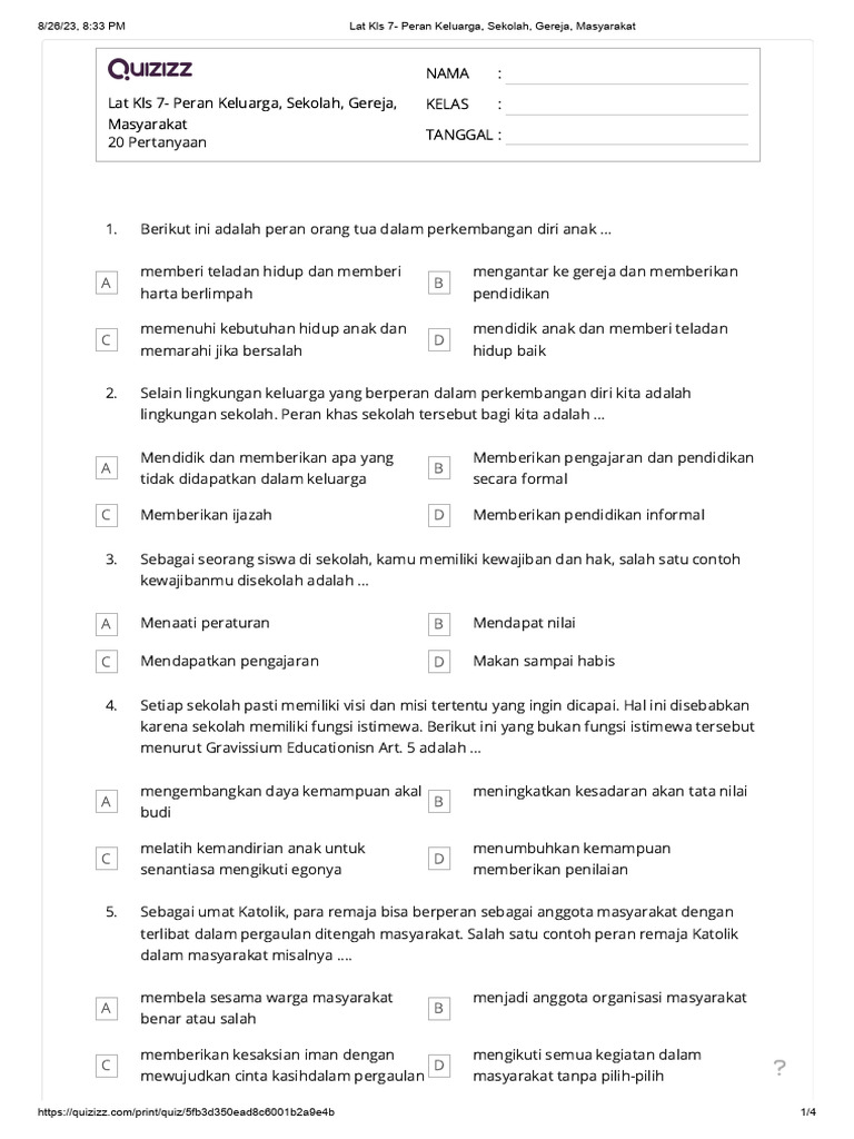 6.peran Sekolah Bagi Perkembanganku Kls 7 | PDF