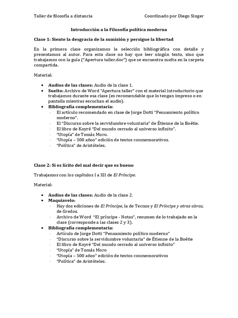 Guía - Introducción A La Filosofía Política Moderna | PDF | John Locke ...