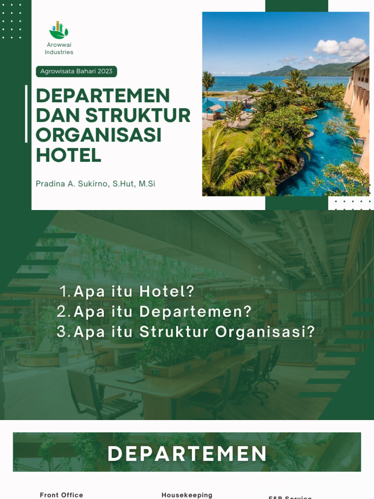 Departemen dan struktur organisasi hotel | PDF