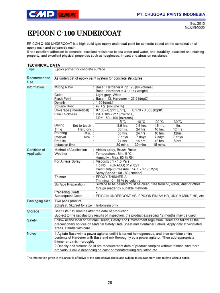 TDS EPICON C-100 Undercoat | PDF