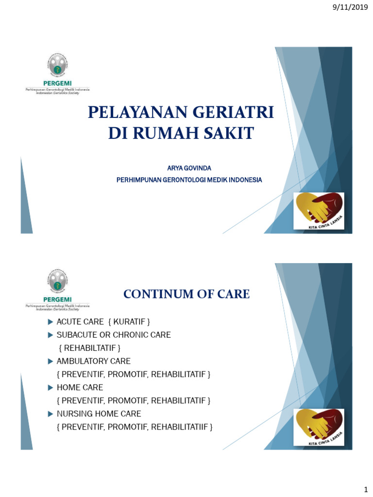 Layanan Geriatri Di Rumah Sakit - AGR | PDF