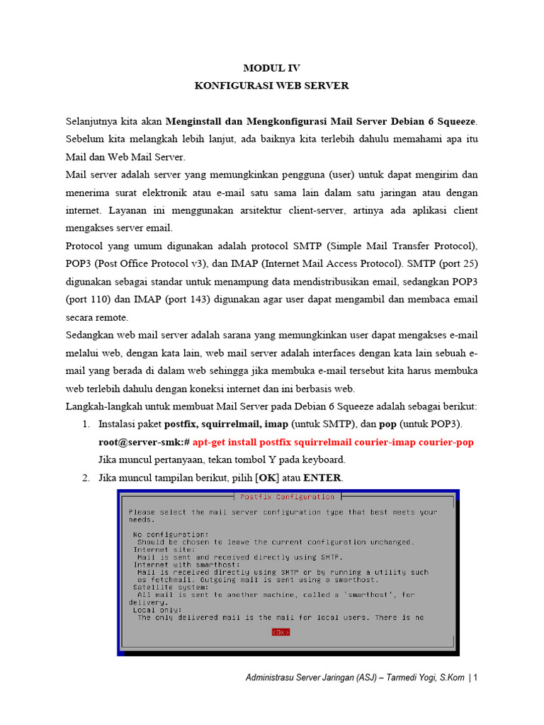 Modul 5 Konfigurasi Mail Dan Web Mail Server | PDF
