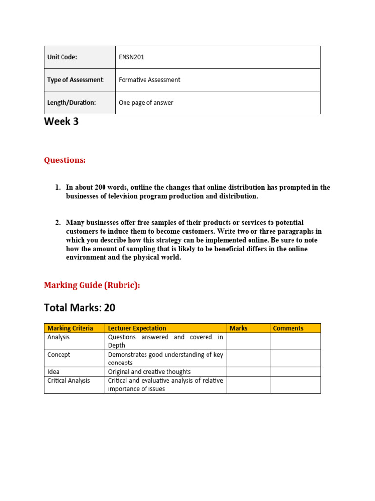 Weekly Assessment - W3 | PDF