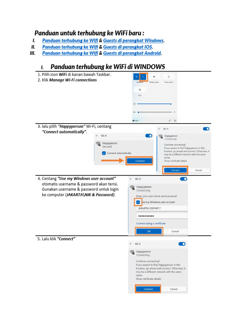 Panduan Penggunaan Wifi Baru | PDF