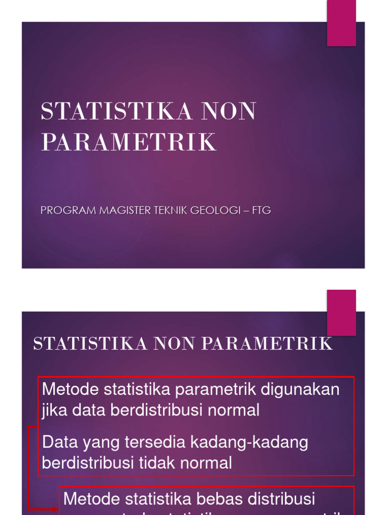 PPT - Statistik Non Parametrik | PDF