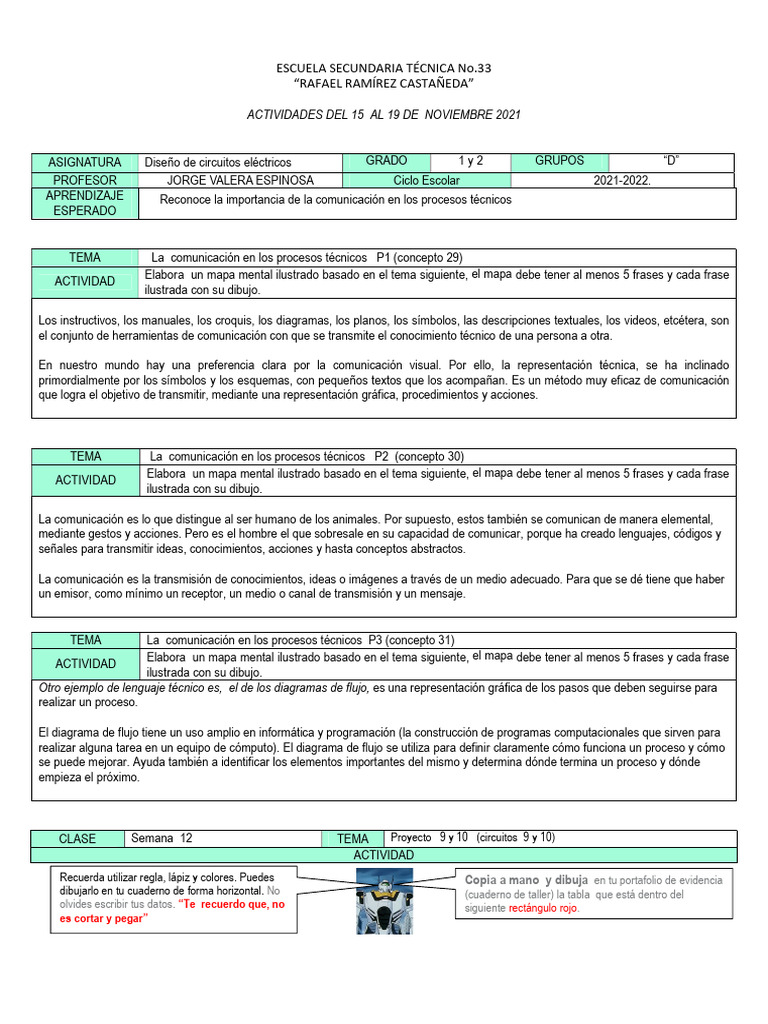 SEMANA 12 (15 al 19 noviembre 2021) ALUMNOS-2° GRADO | PDF | Comunicación | Dibujo