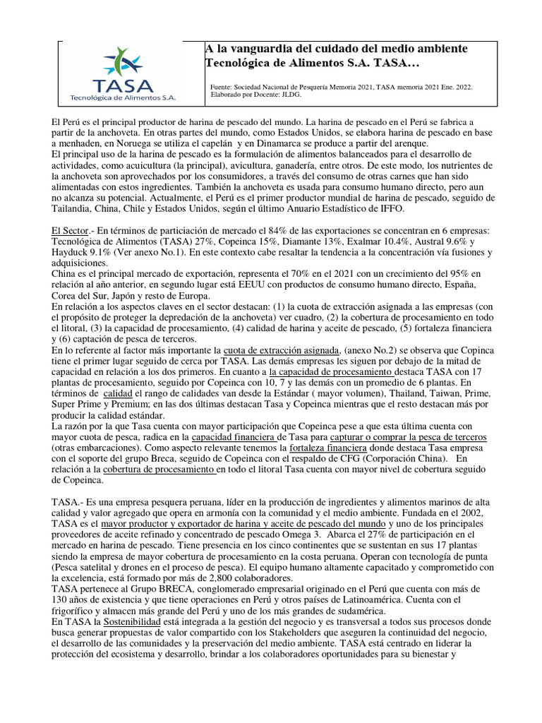 TASA | PDF | Perú | Sustentabilidad